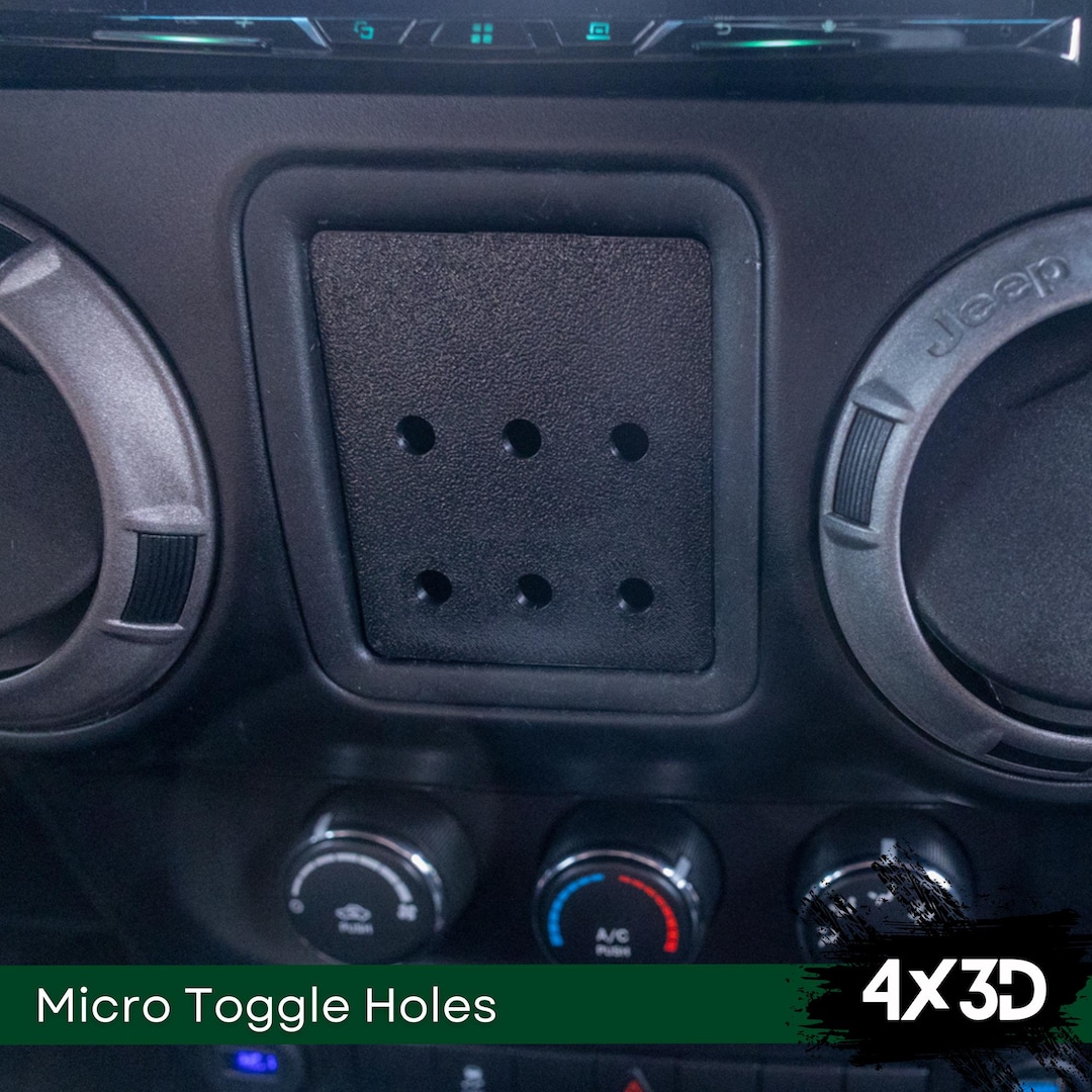 Dash Cubby Insert With 6 Micro Toggle Holes for Jeep | JK Manual Window ...