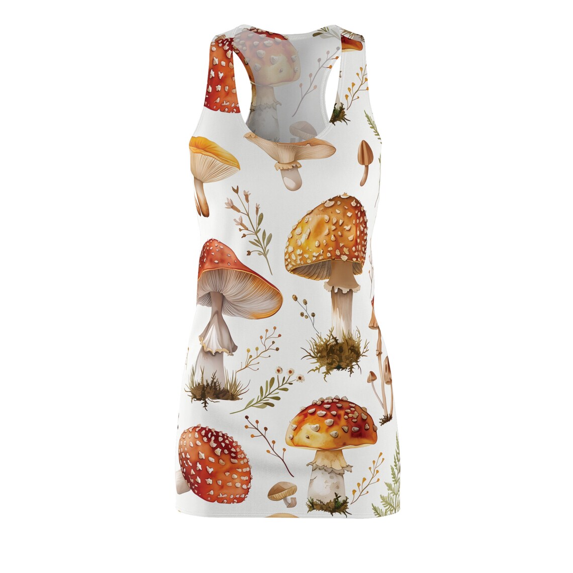 Botanical Tank Dress, Forest Mushroom Tank Dress, Outdoor Lover Dress ...