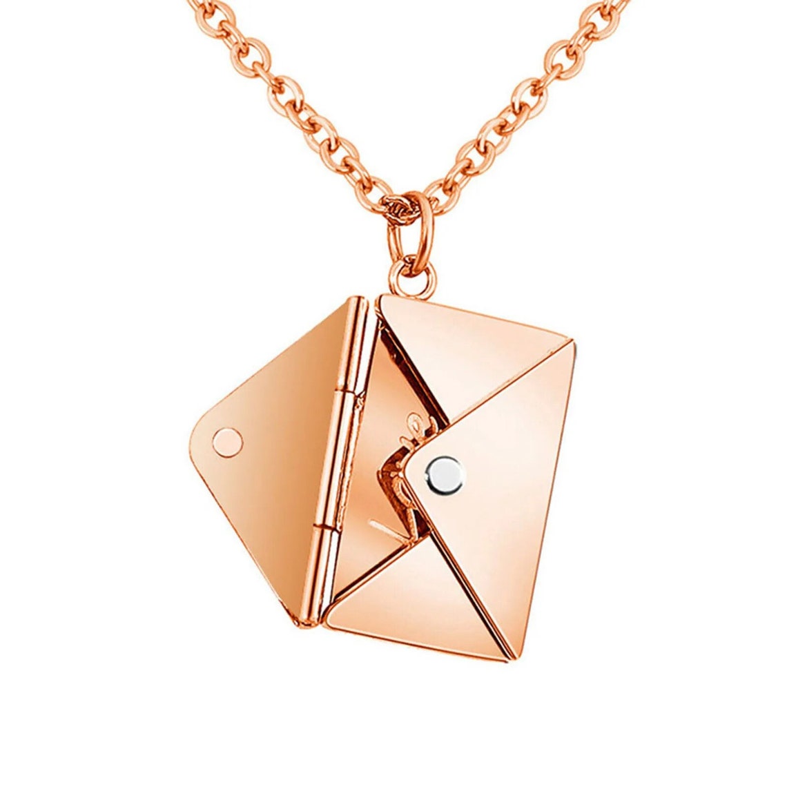 Personalized Stainless Steel Love Letter Envelope Necklace Sentimental ...