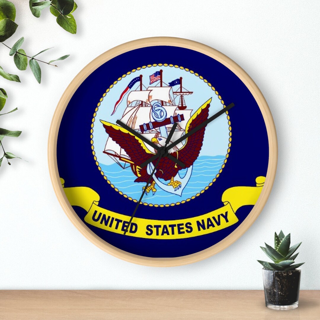 US Navy Wall Clock - Etsy