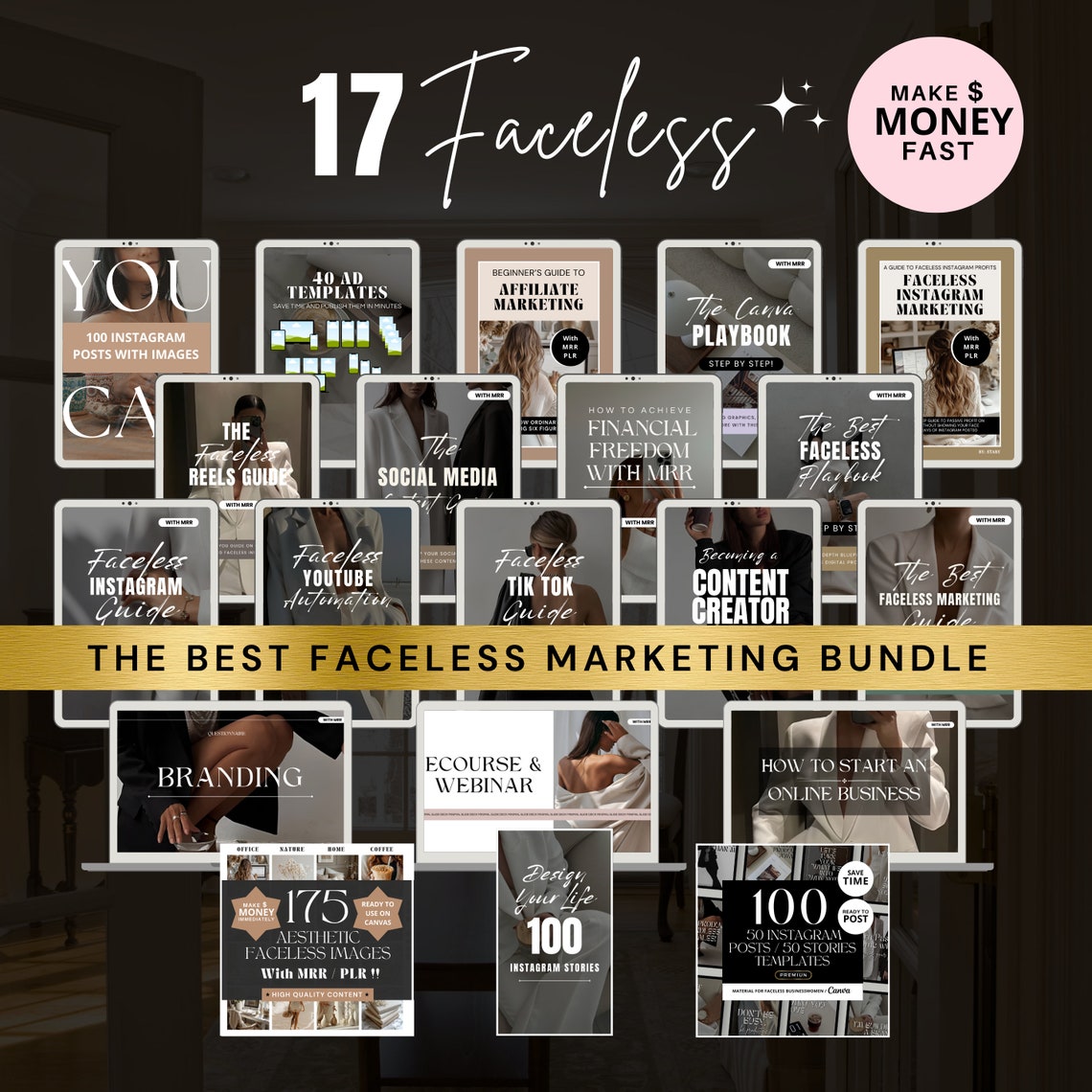 Faceless Marketing Bundle, the Best Bundle, Mrrr, Plr, Faceless Digital Marketing, Faceless ...