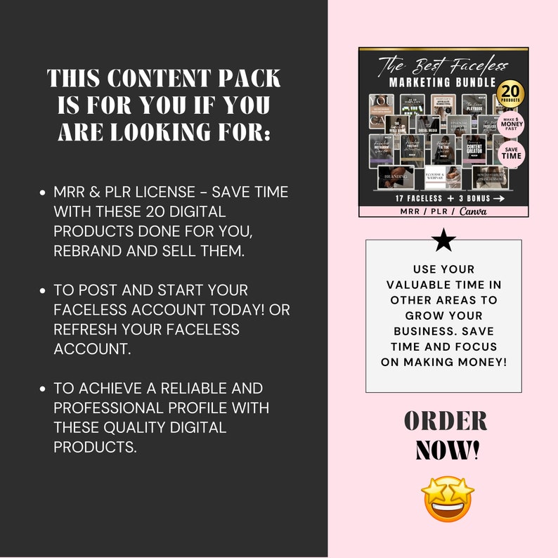 Faceless Marketing Bundle, the Best Bundle, Mrrr, Plr, Faceless Digital ...