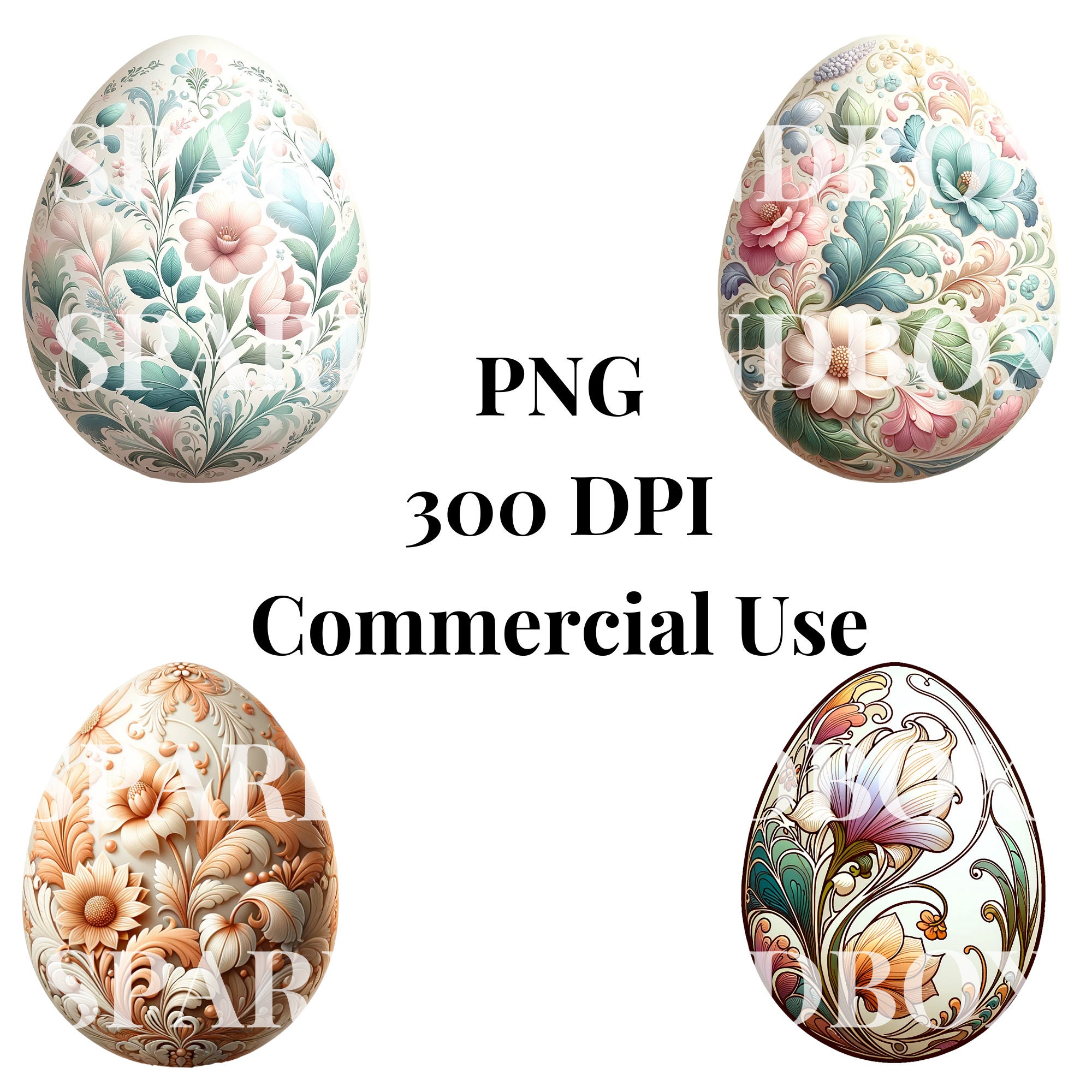 Easter Egg Clipart Collection: Transparent & Commercial-use Ready ...