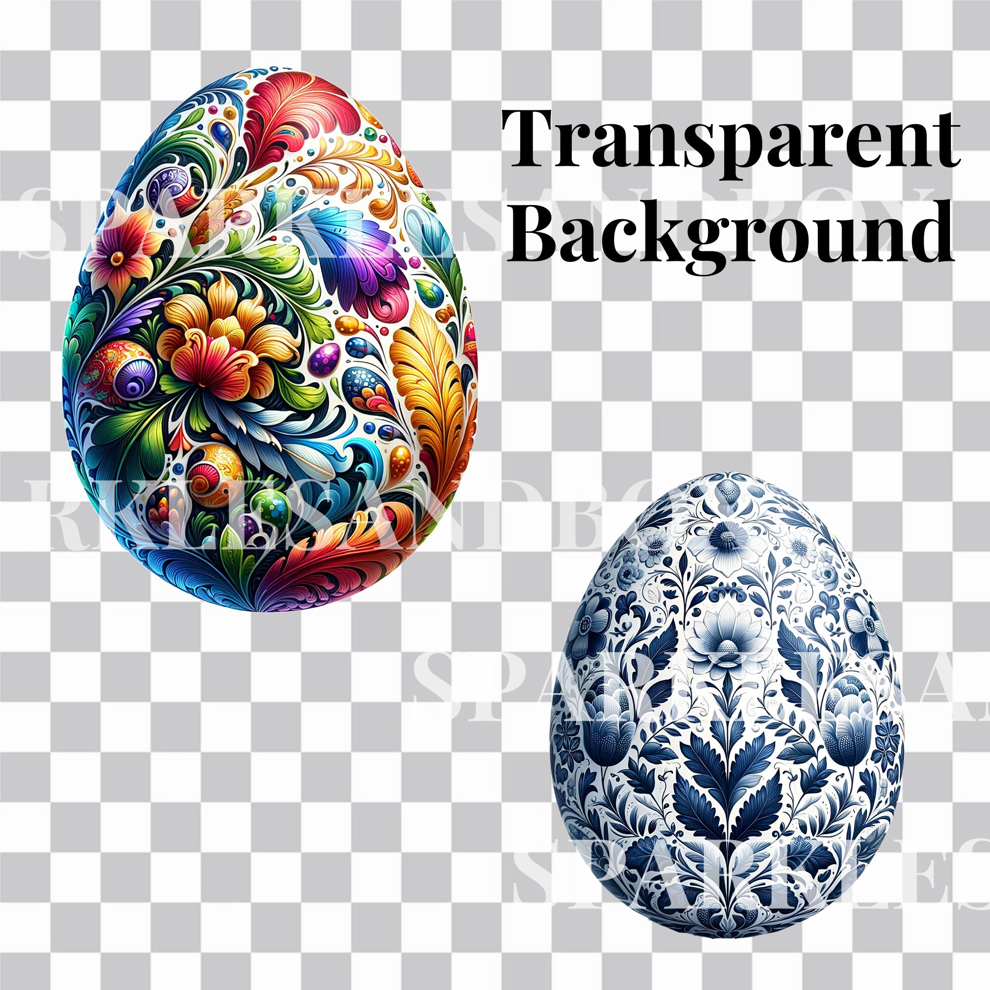 Easter Egg Clipart Collection: Transparent & Commercial-use Ready ...
