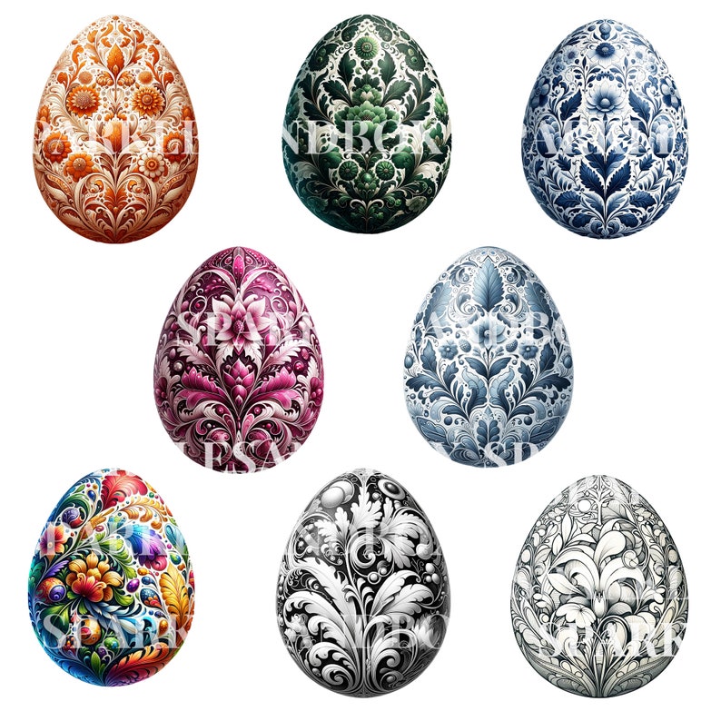 Easter Egg Clipart Collection: Transparent & Commercial-use Ready ...