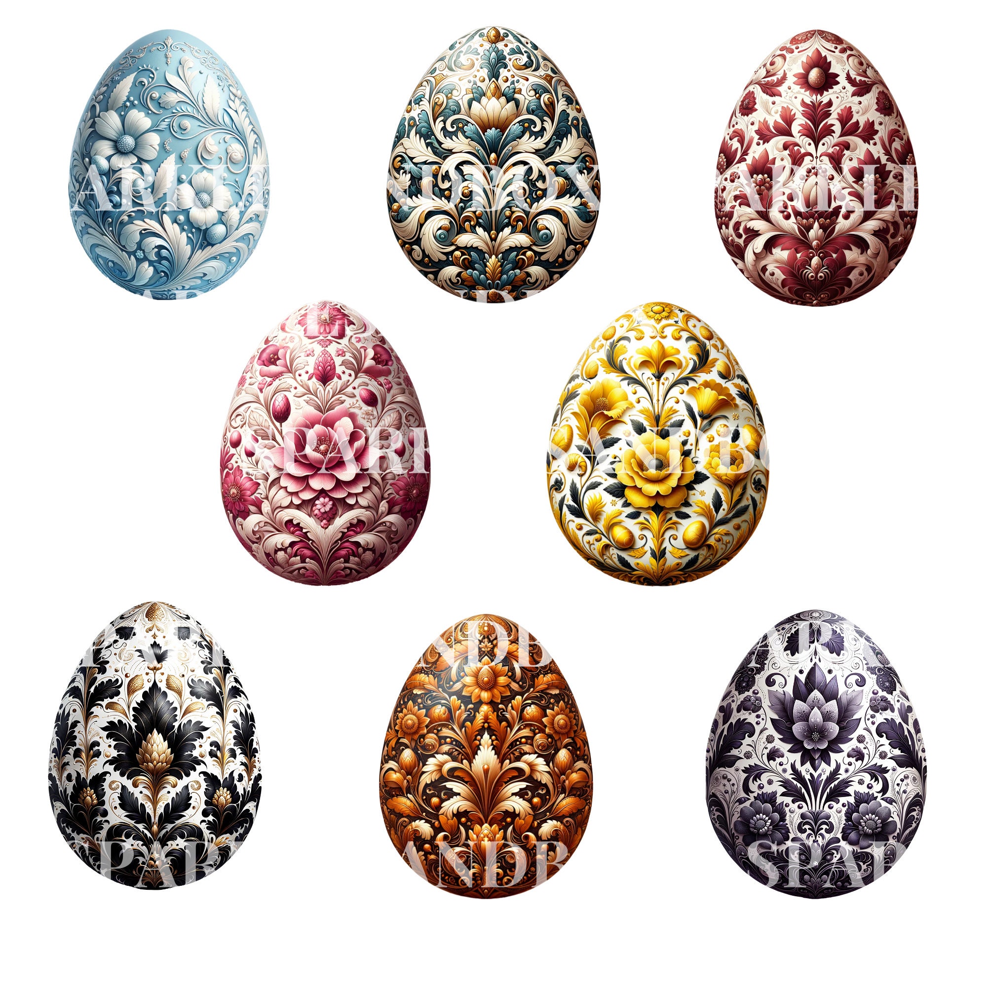 Easter Egg Clipart Collection: Transparent & Commercial-use Ready ...