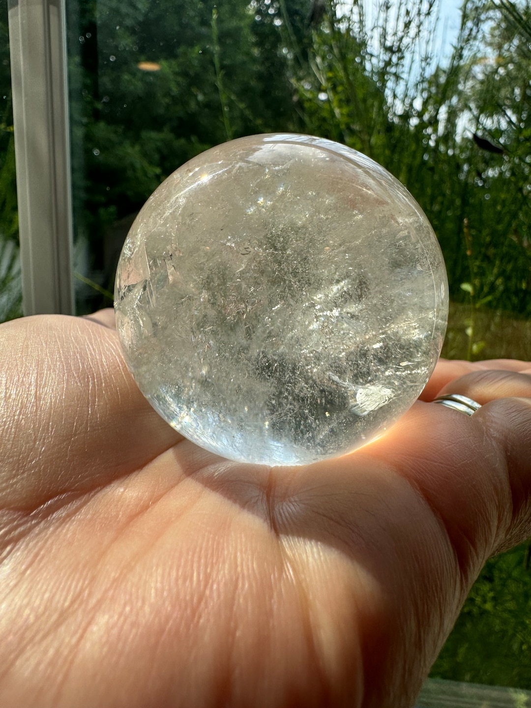 Clear Quartz Sphere With Free Gold Stand | Clear Quartz | Energy ...