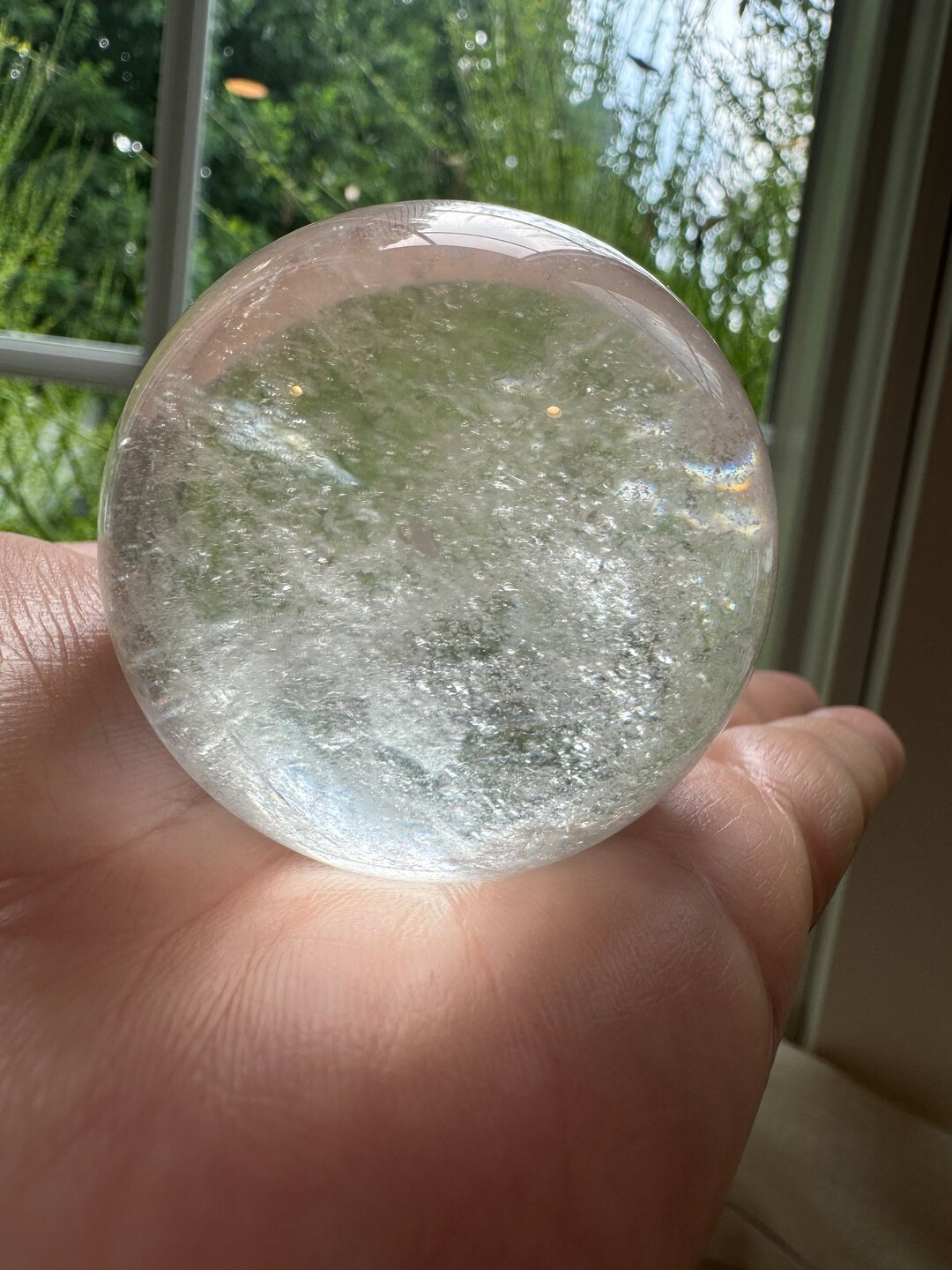Clear Quartz Sphere With Free Gold Stand Clear Quartz Energy Amplifier ...