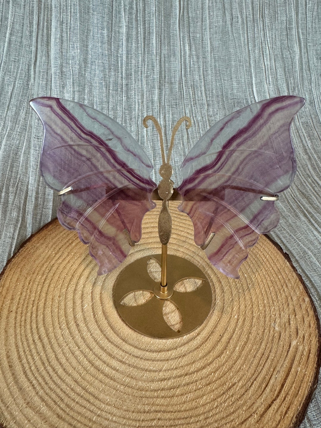 Rainbow Candy Fluorite Butterfly With Stand | Natural Crystal ...