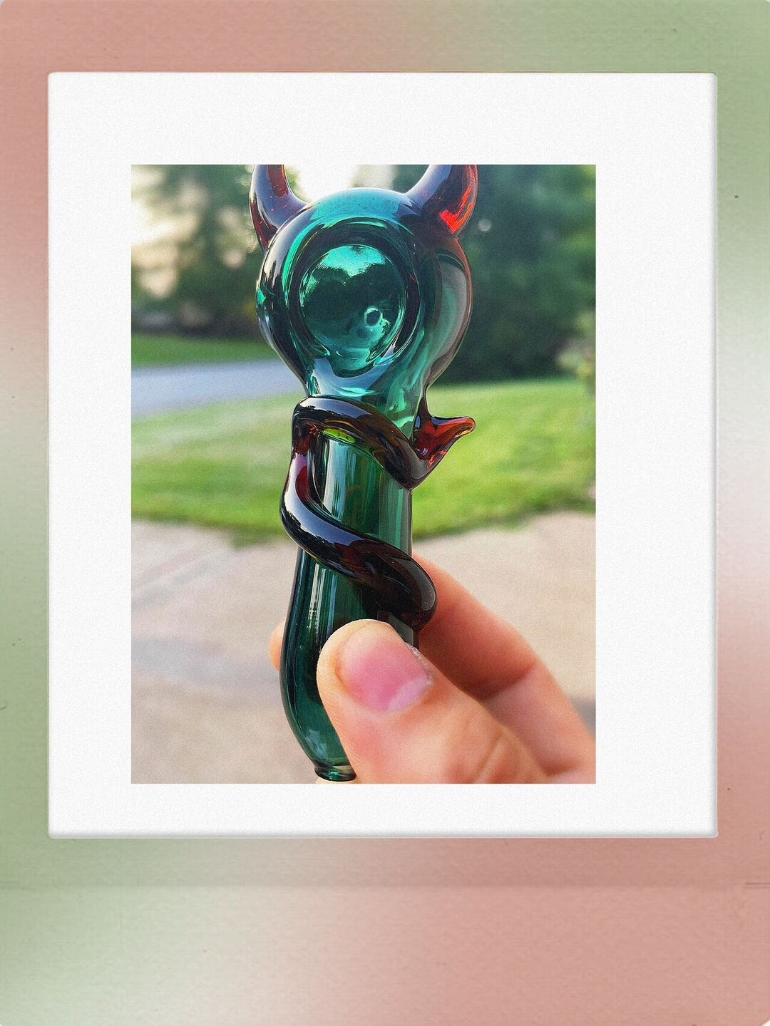 Devil Demon Girly Boy Glass Pipe for Tobacco Smoking Handmade Pipe ...