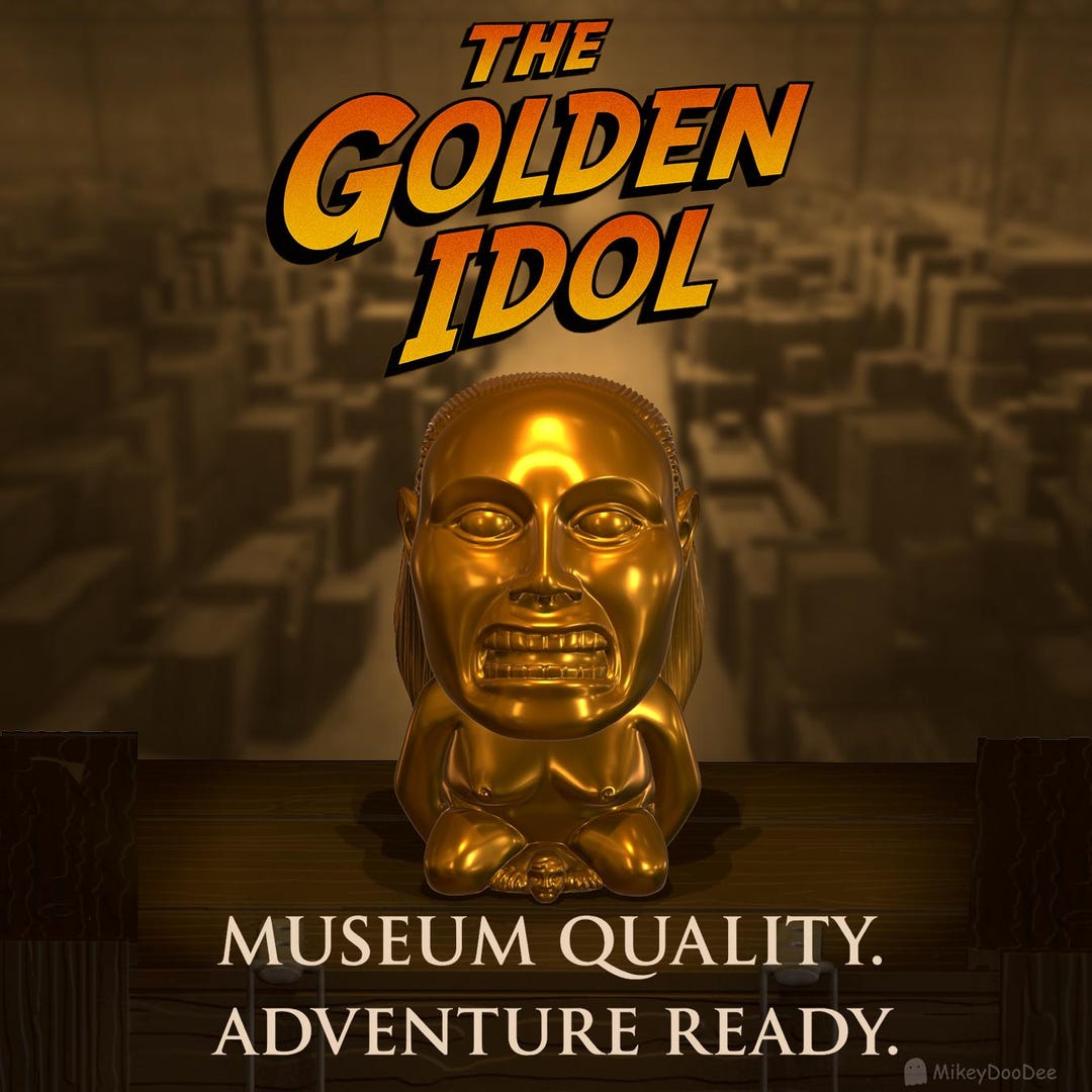 Golden Idol STL | Indiana Jones Inspired Prop Replica 3D Print File - Etsy