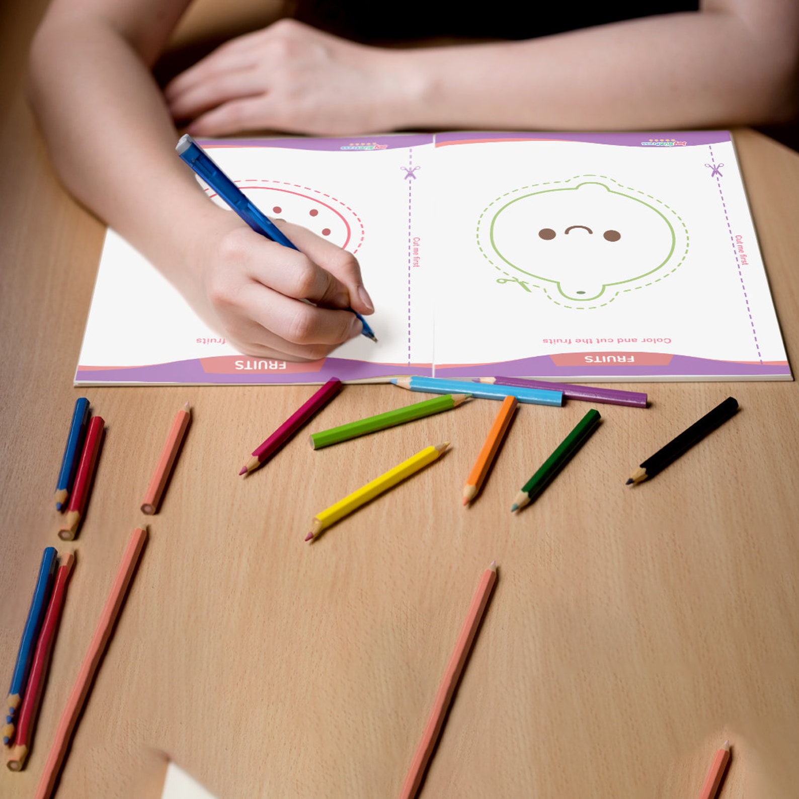 Fruits Cutting Activity, Scissor Skills Practice Worksheet, Fruits ...