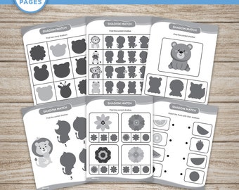 Printable Shadow Matching Worksheets, Shadow Matching Kids, Toddlers ...