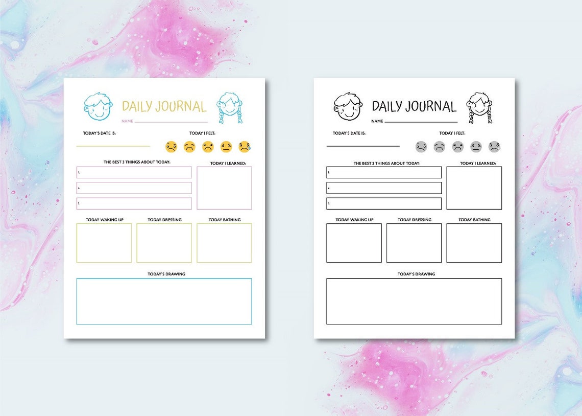 Kids Daily Journal Printable Journal for Kids Diary for Children Kids ...