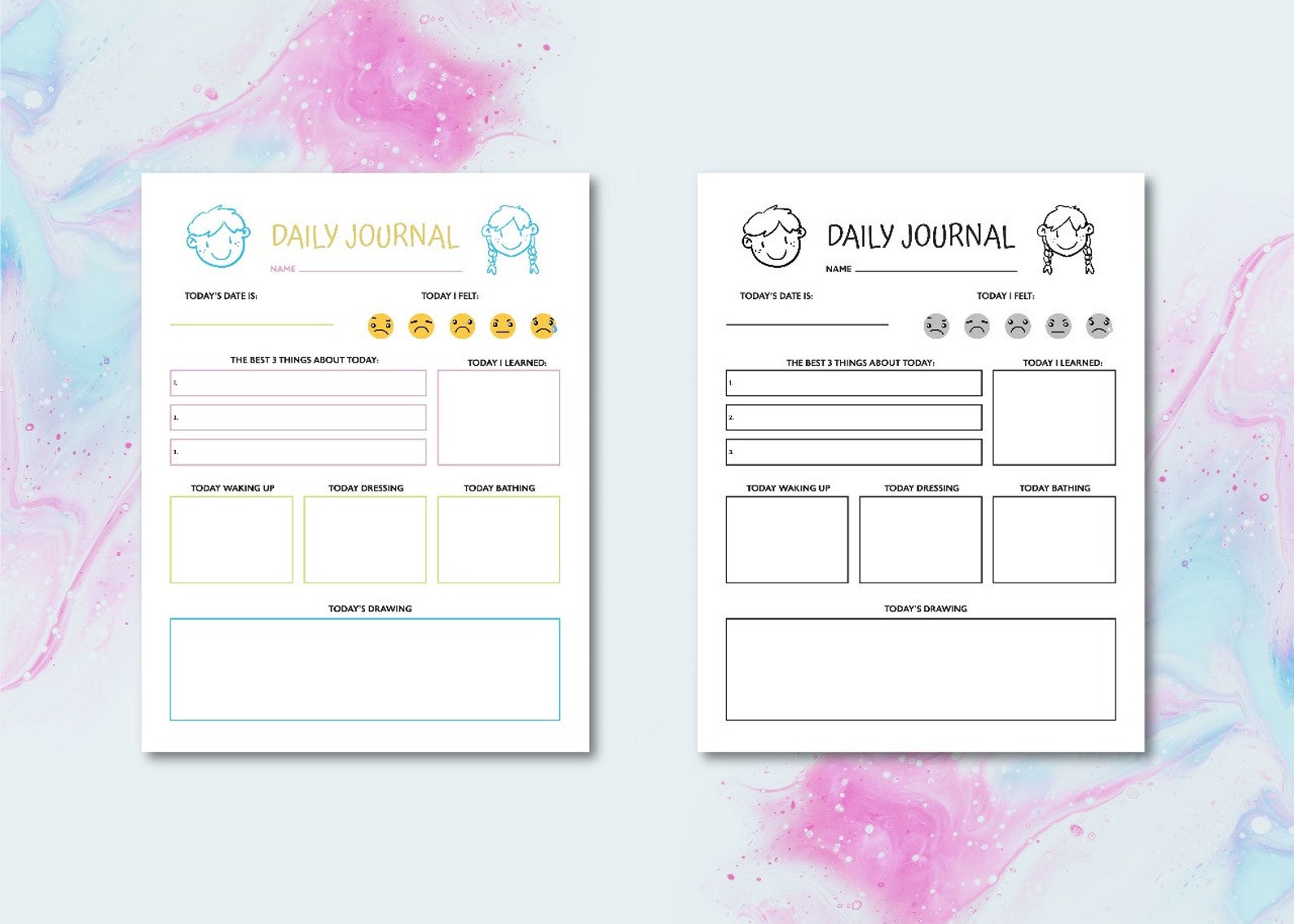 Kids Daily Journal Printable Journal for Kids Diary for Children Kids ...