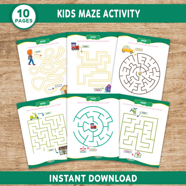 Printable Maze Challenge Pages, Maze Worksheet, Busy Printable Pages ...