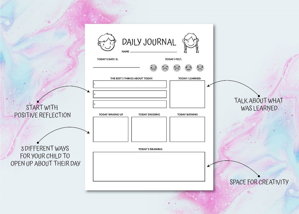 Kids Daily Journal Printable Journal for Kids Diary for Children Kids ...