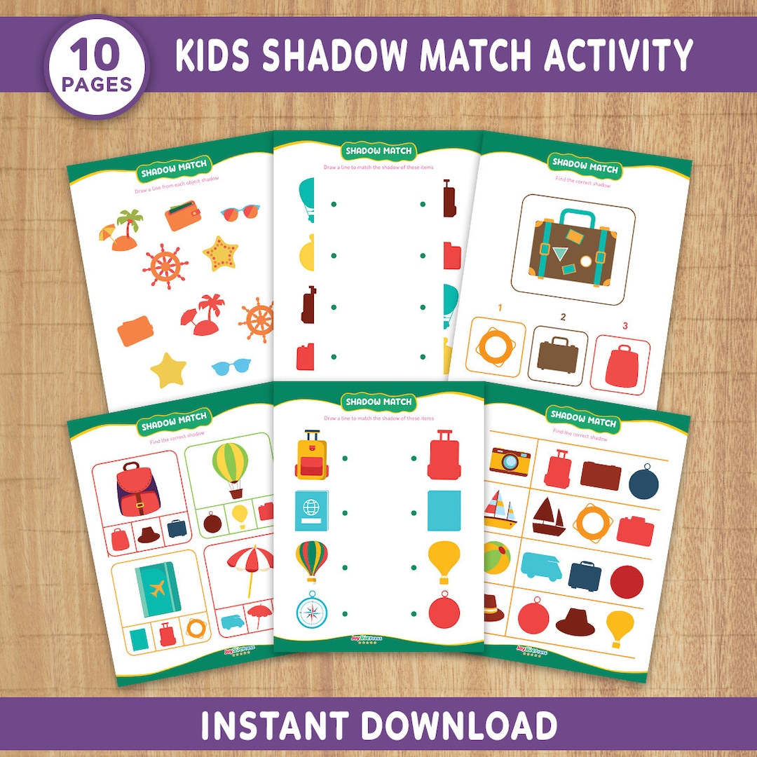 Printable Shadow Matching Worksheets, Shadow Matching Kids, Toddlers ...