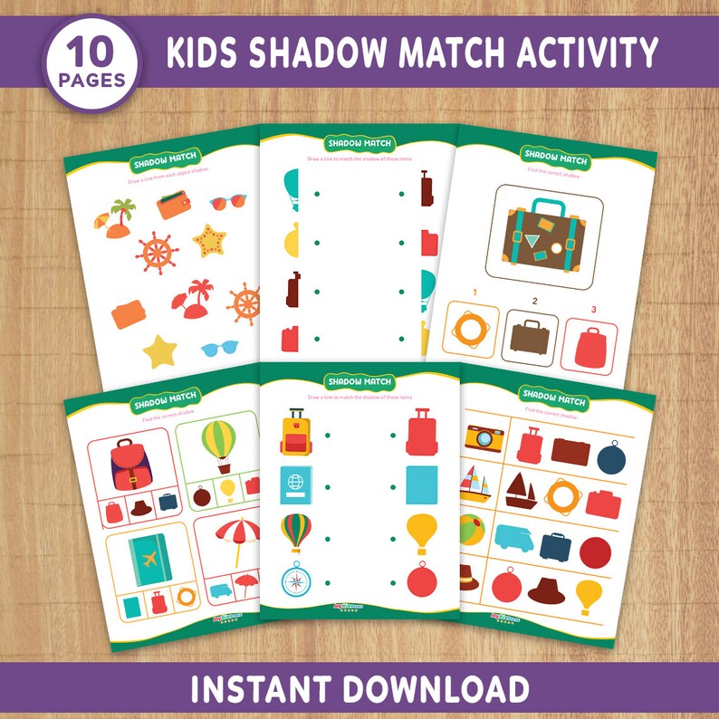 Printable Shadow Matching Worksheets, Shadow Matching Kids, Toddlers ...