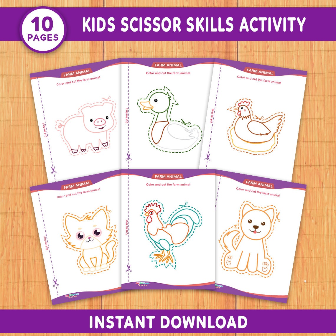 Scissor Skills Cutting Practice Worksheet, Animal Scissor Skills ...