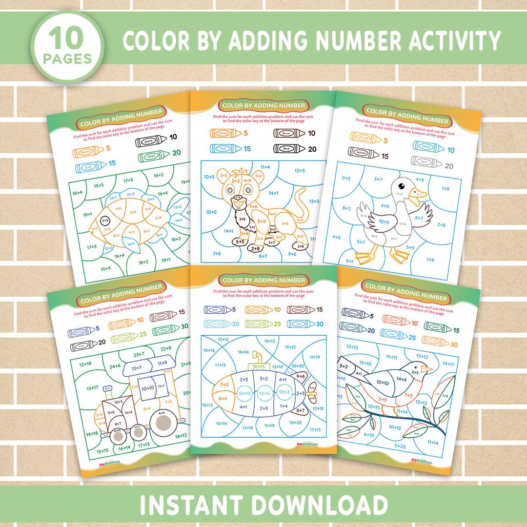 Color by Number Printable Activity for Kids, Color by Number Math ...