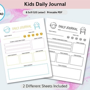 Kids Daily Journal Printable Journal for Kids Diary for Children Kids ...