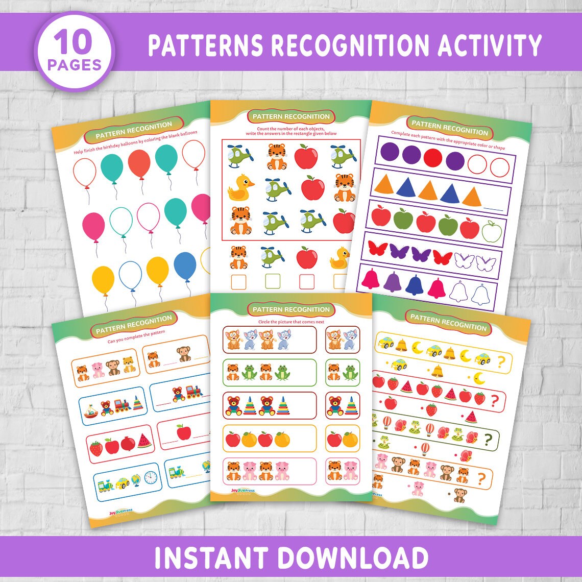 Pre-k Printable Patterns Recognition Worksheet, Pattern Recognition ...