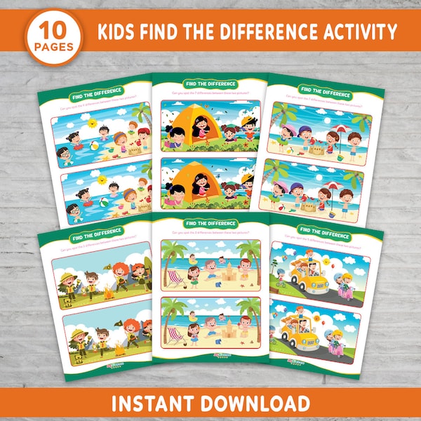 Spot the Difference Activities, Spot the Difference Game for Kids, Kids ...