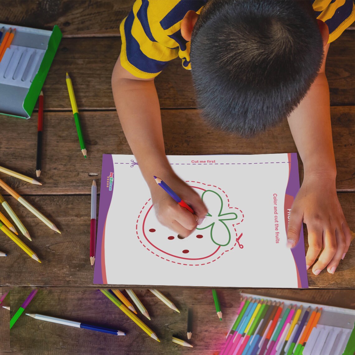 Fruits Cutting Activity, Scissor Skills Practice Worksheet, Fruits ...