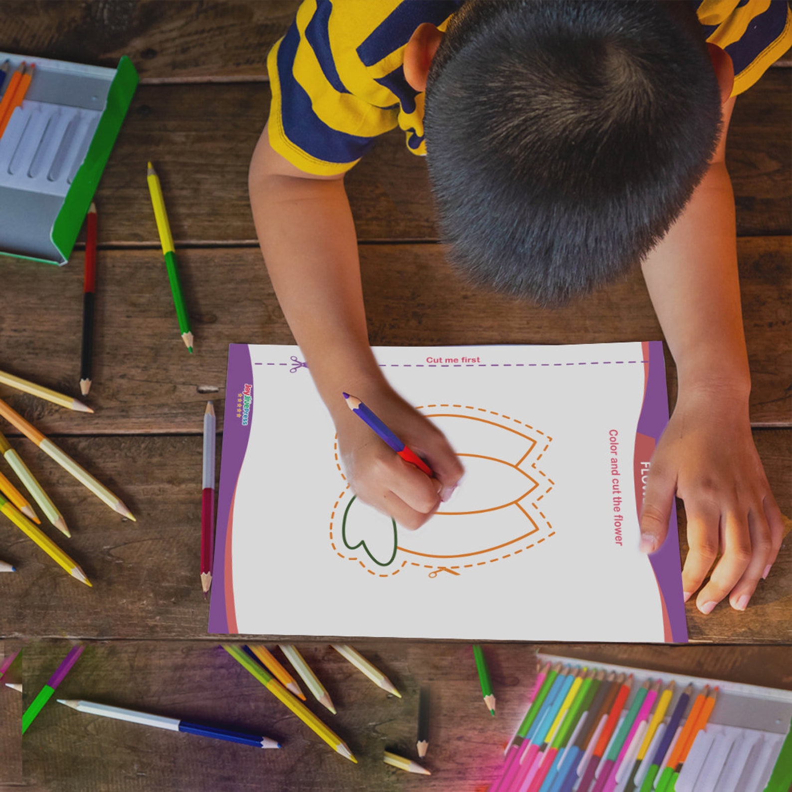 Scissor Skills Cutting Practice Worksheet, Flower Scissor Skills ...