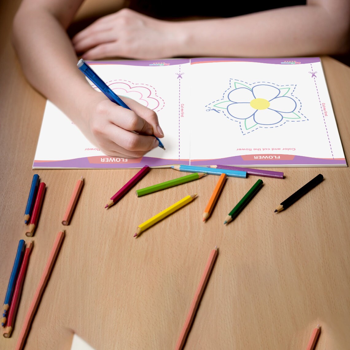 Scissor Skills Cutting Practice Worksheet, Flower Scissor Skills ...