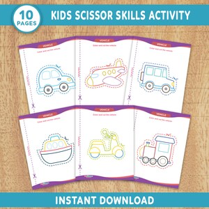 Vehicle Scissor Skills Activity Worksheet, Transportation Cutting ...