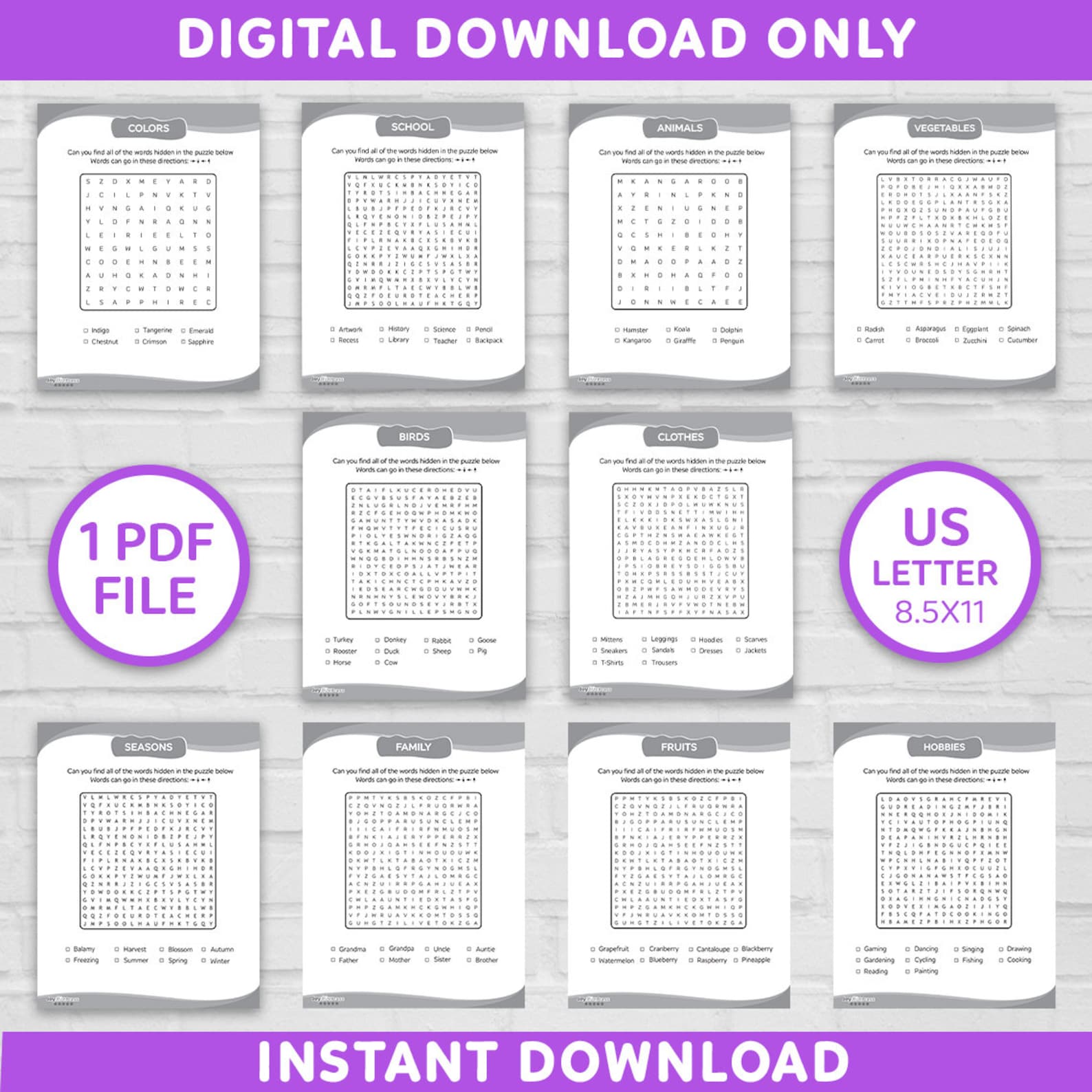 Word Search for Kids Printable, Printable Word Search, Word Search ...