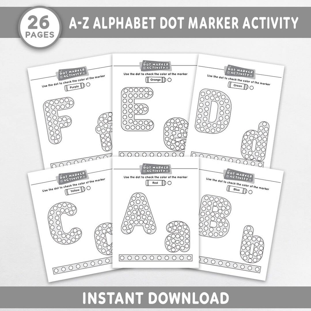 Alphabet Dot Marker Worksheets, Dot Marker Activities, Dot Printable ...