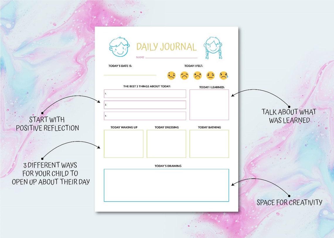 Kids Daily Journal Printable Journal for Kids Diary for Children Kids ...