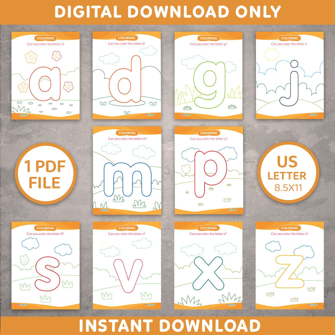 Alphabet Coloring Pages, Preschool Coloring Pages, First ABC Coloring ...