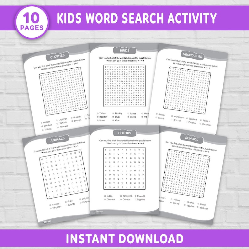 Word Search for Kids Printable, Printable Word Search, Word Search ...