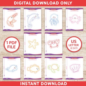 Sea Life Cutting Activity, Scissor Skills Practice Worksheet, Ocean ...