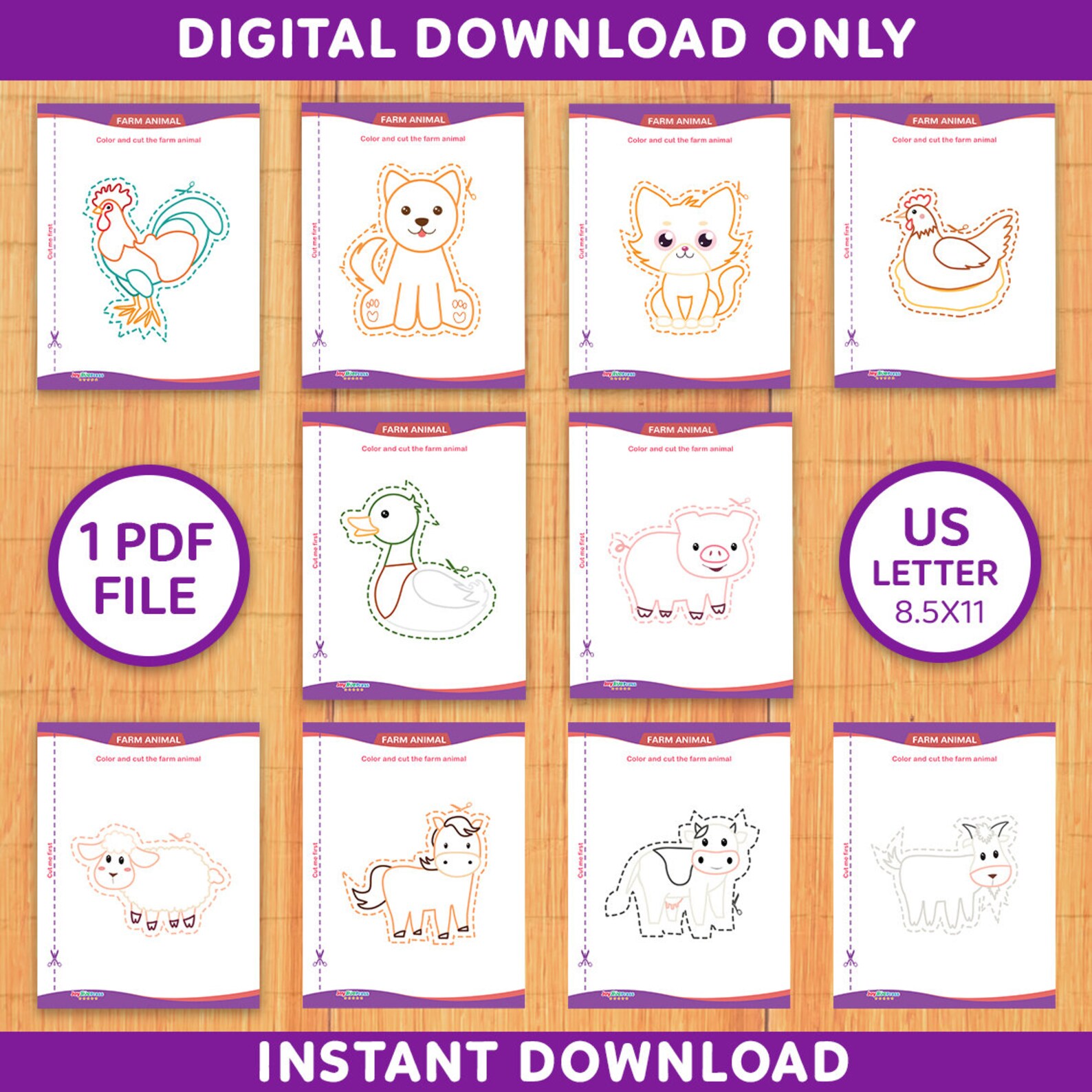 Scissor Skills Cutting Practice Worksheet, Animal Scissor Skills ...