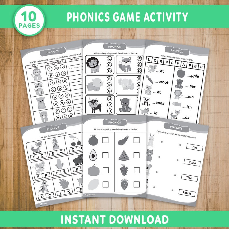 Phonics Games Activity Worksheet, Printable Worksheet, Phonics ...