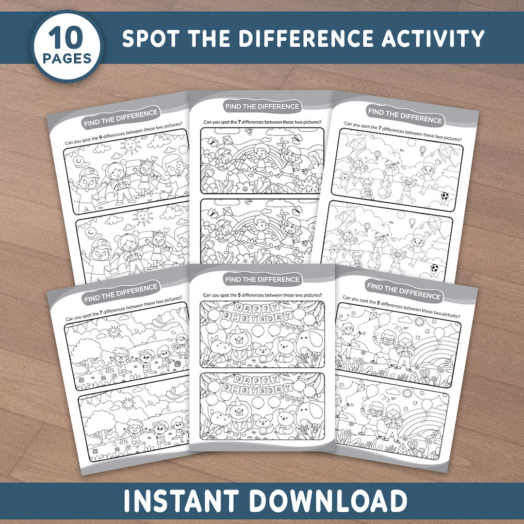 Spot the Difference Activities, Spot the Difference Game for Kids, Kids ...