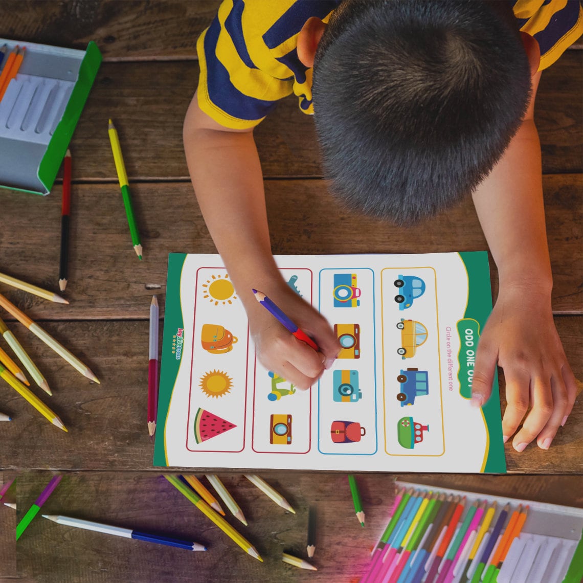 Printable Odd One Out Activity Worksheet, Kids Spotting Differences ...