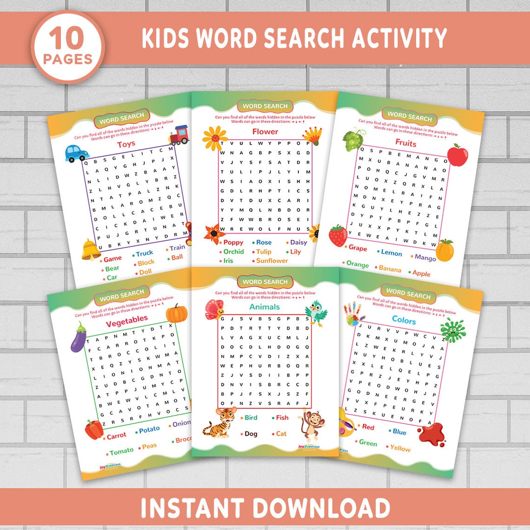 Word Search for Kids, Word Search Puzzles, Printable Word Search, Word ...
