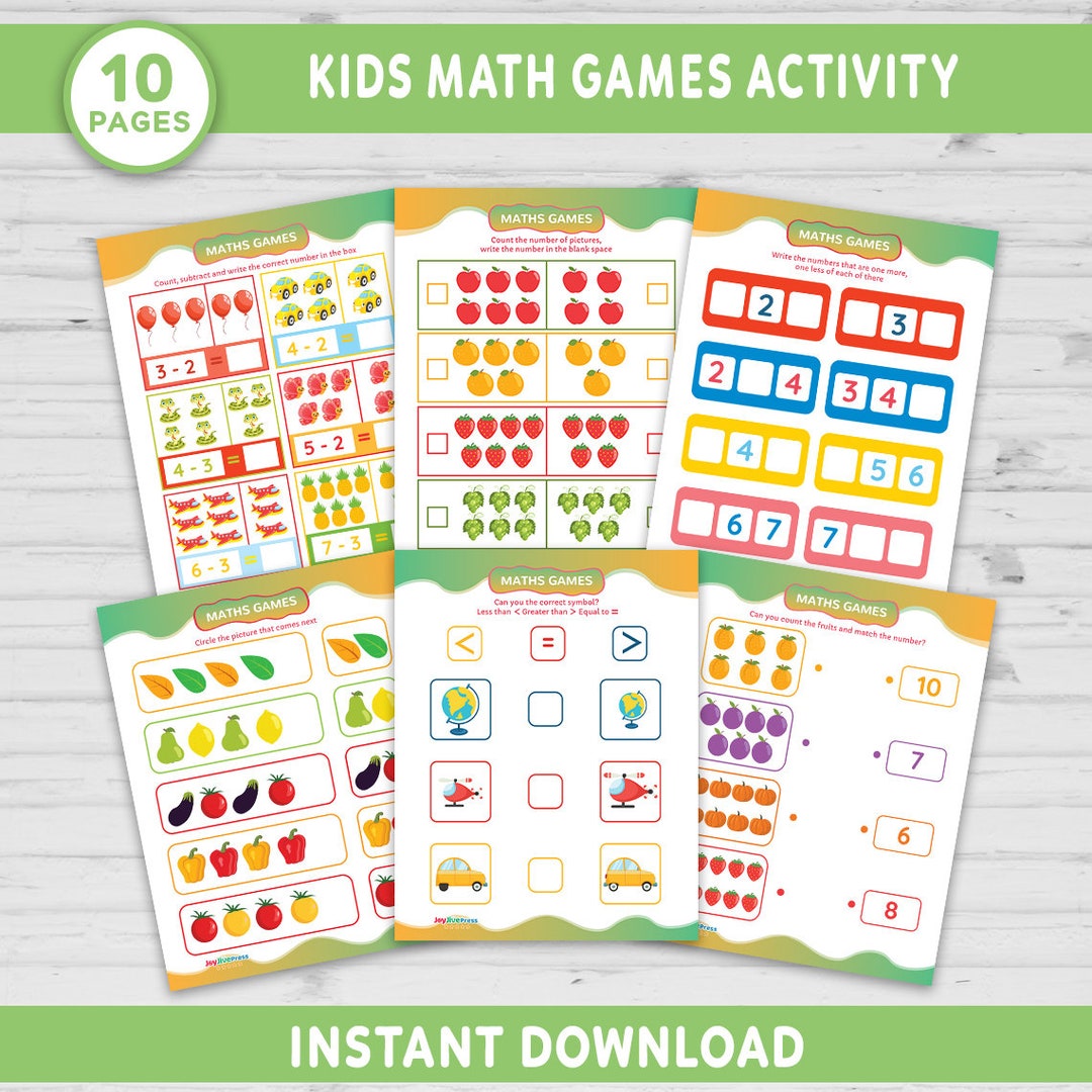 Printable Math Game Activity for Kids, Preschool Math, Beginning Math ...