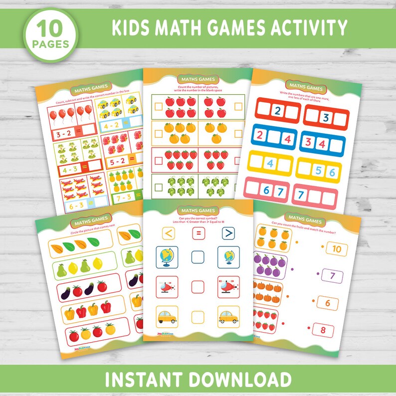 Printable Math Game Activity for Kids, Preschool Math, Beginning Math ...