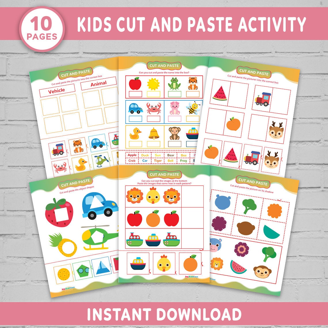 Printable Cut and Paste Activities for Kids, Cut and Paste Printable ...