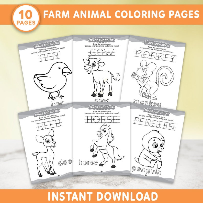 Animaux de la ferme Coloriages pour enfants à imprimer, pages à ...