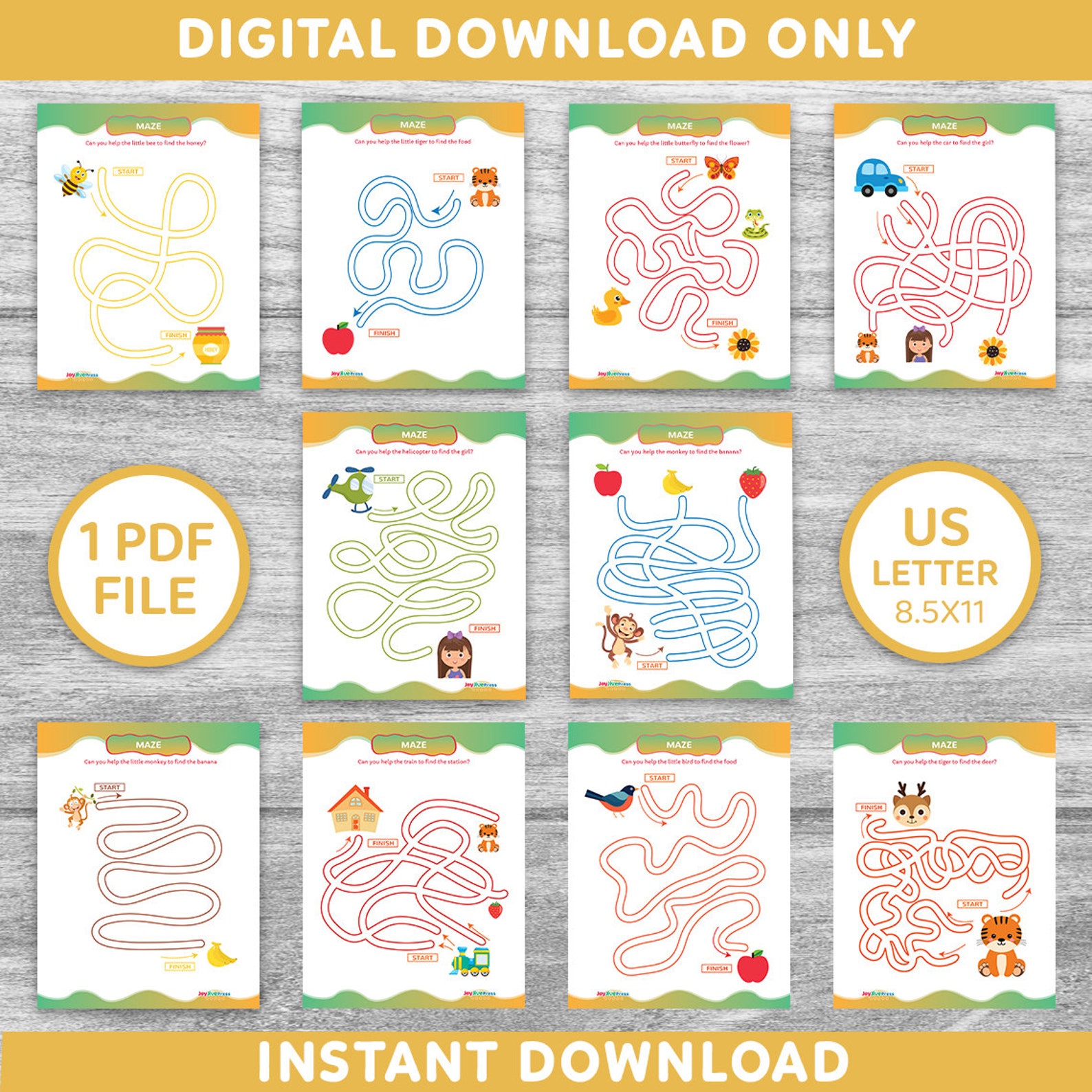 Printable Maze Challenge Activity for Kids, Maze Activities for Kids ...