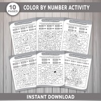 Color by Number Printable Activity for Kids, Color by Number Math ...