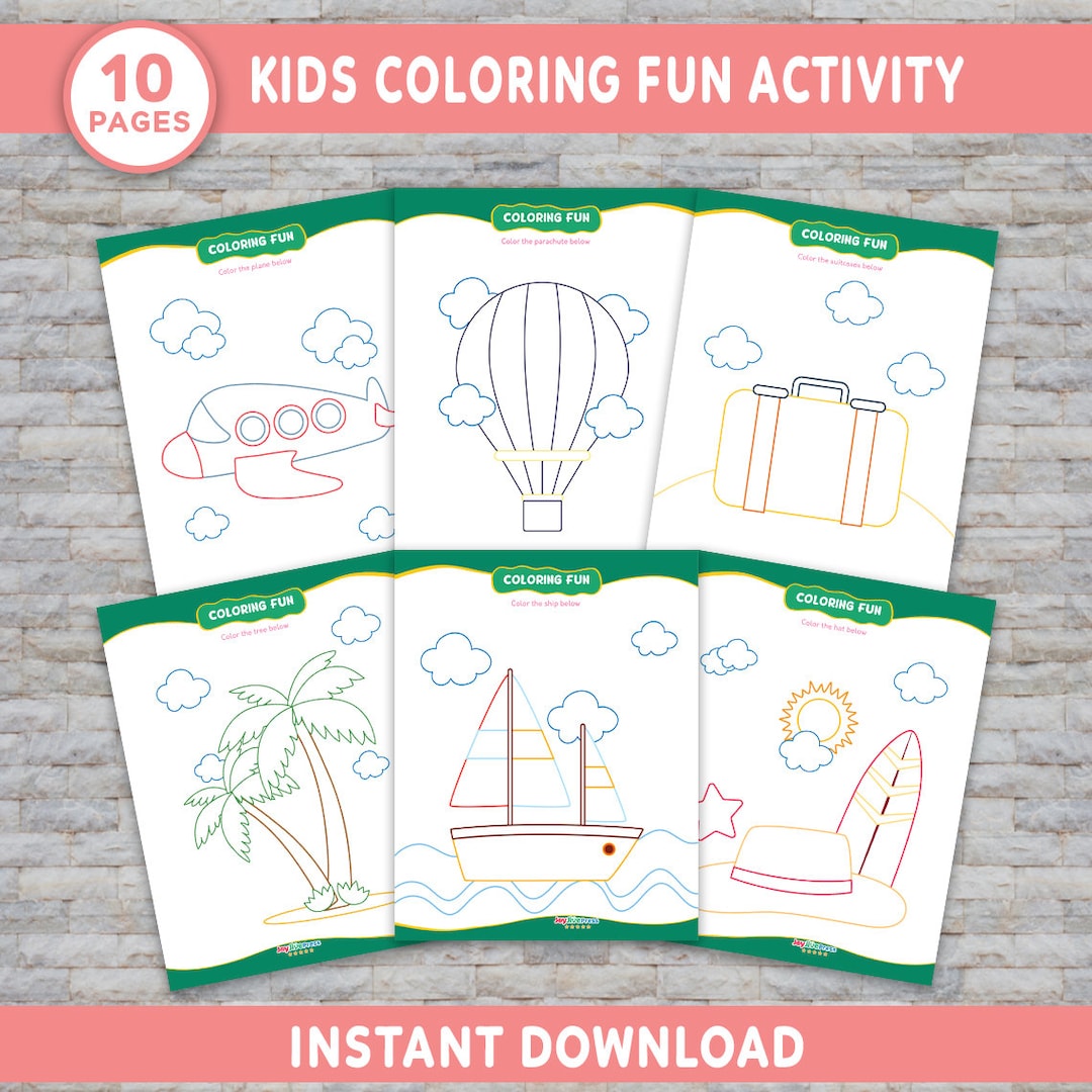 Printable Coloring Pages for Kids, Travel Coloring Pages, Coloring ...